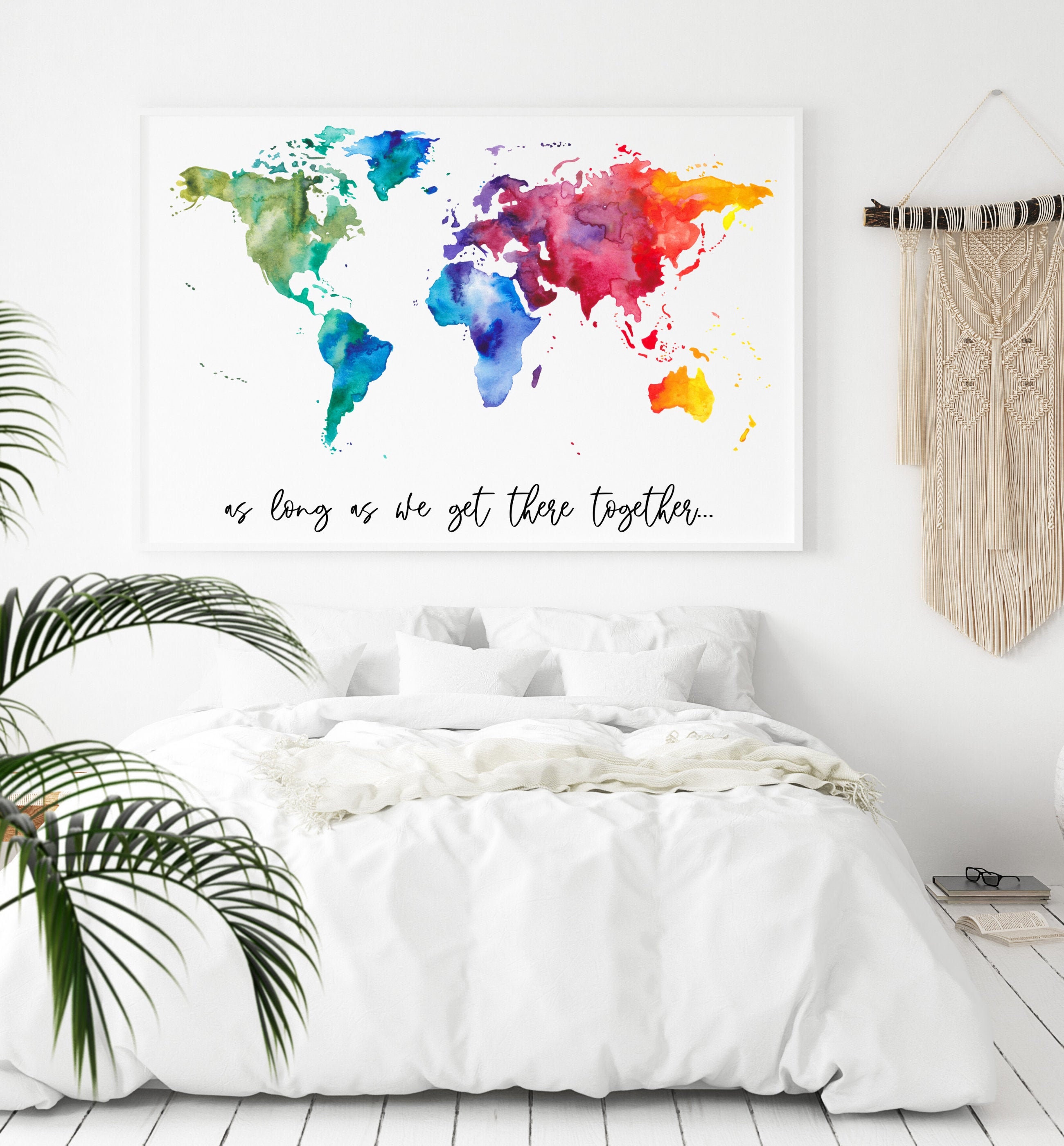 As Long as We Get There Together Print World Map | Etsy