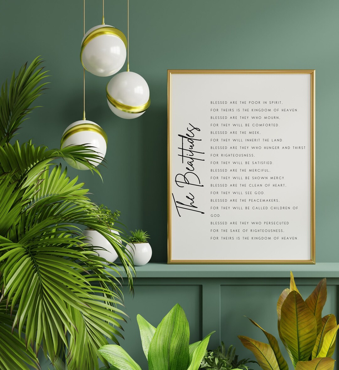 The Beatitudes Printable Wall Art Matthew 5:3-10 | Christian Blessings ...