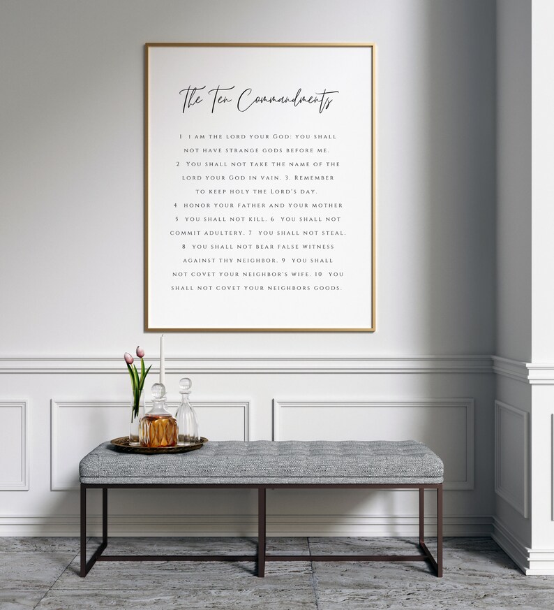 The Ten Commandments Print Bible Verse Printschristian - Etsy