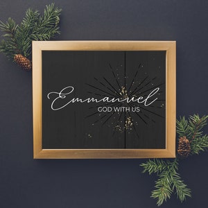 Emmanuel God With Us Poster | Christmas Wall Art | Hymn Sign | O Come ...