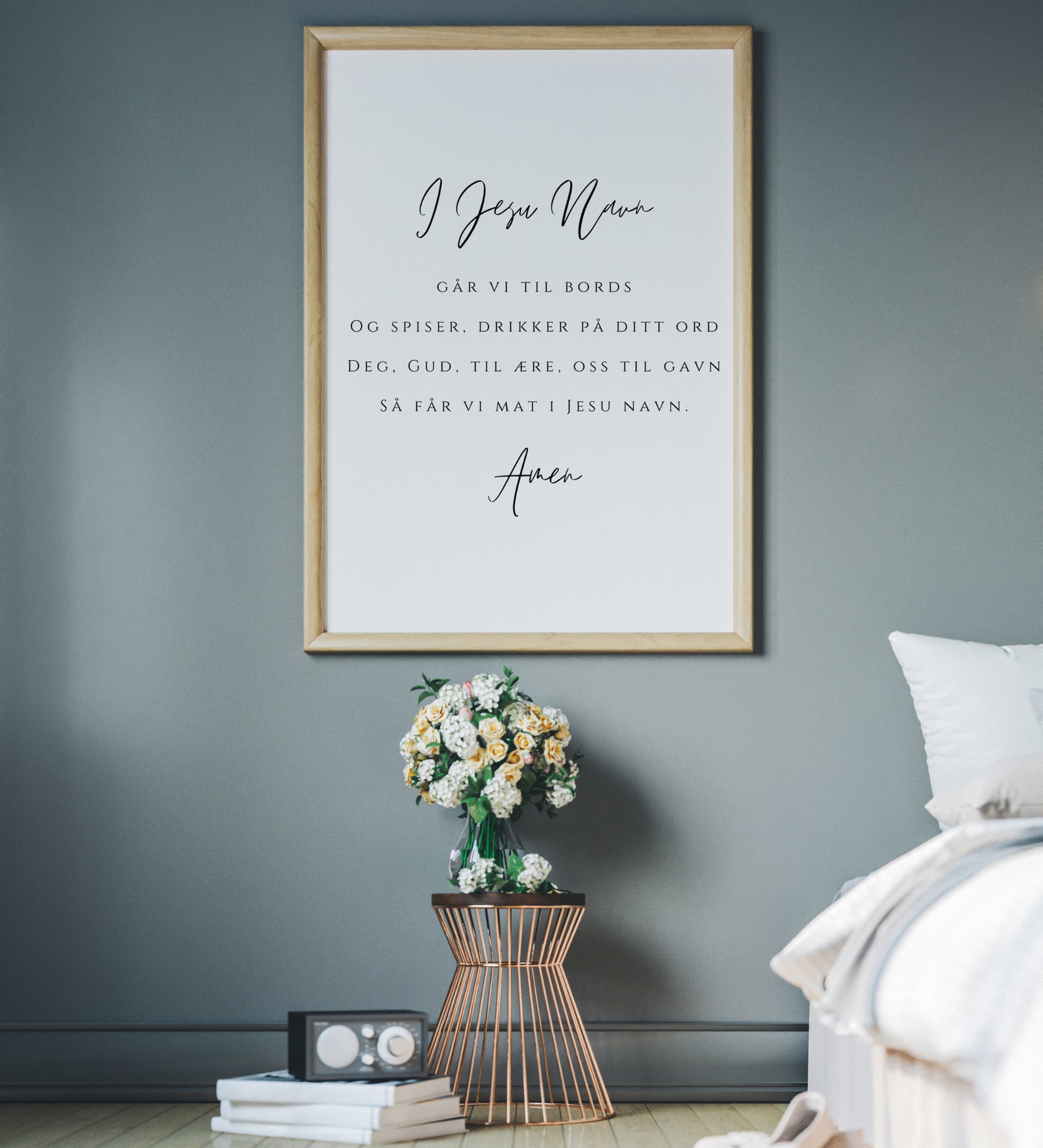 Norwegian Blessing Table Blessing Print I Jesu Navn - Etsy