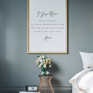 Norwegian Blessing Table Blessing Print | I Jesu Navn | Scripture Wall ...