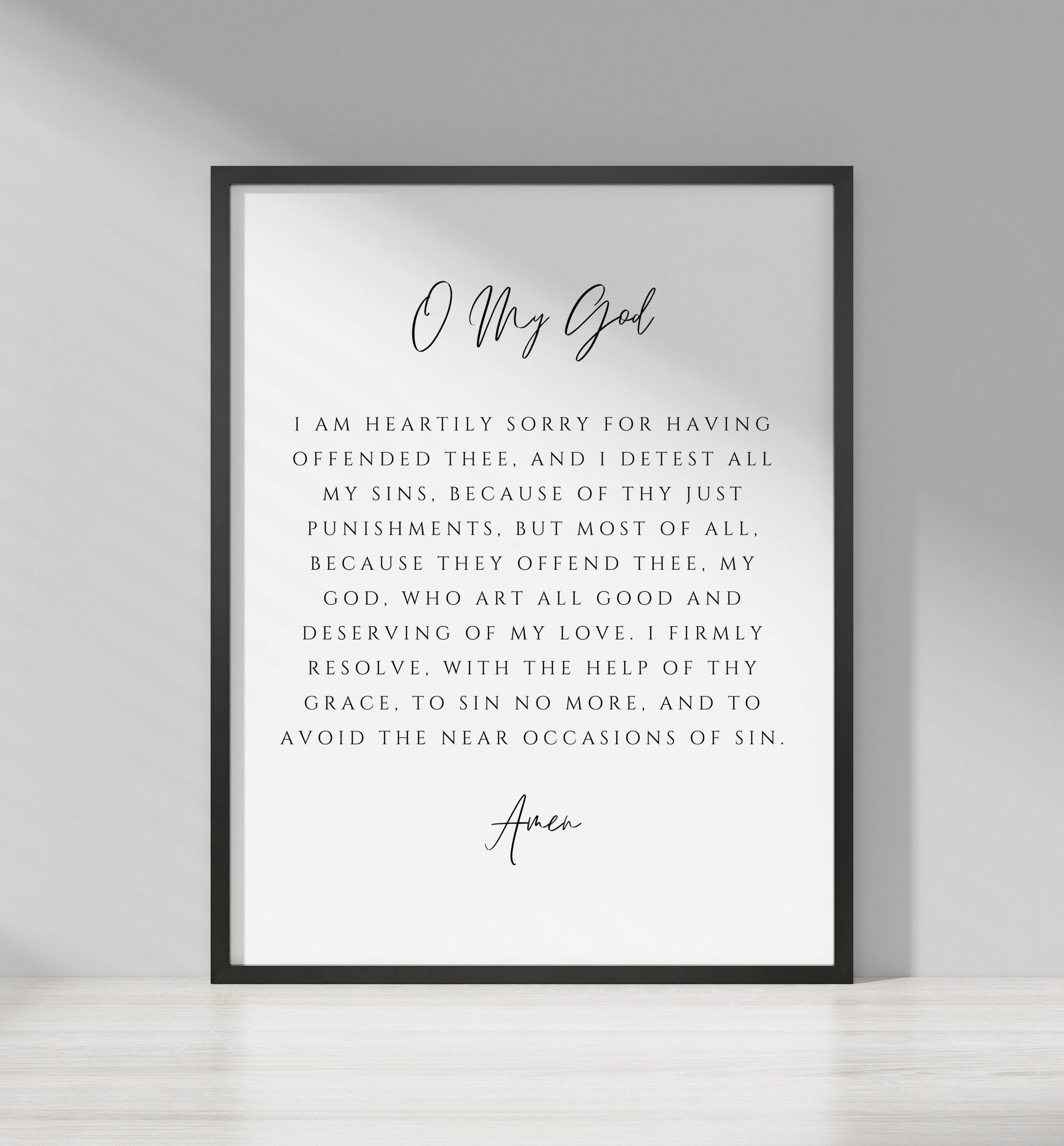 Act of Contrition Prayer Print | Catholic Prayer | Dining Room ...