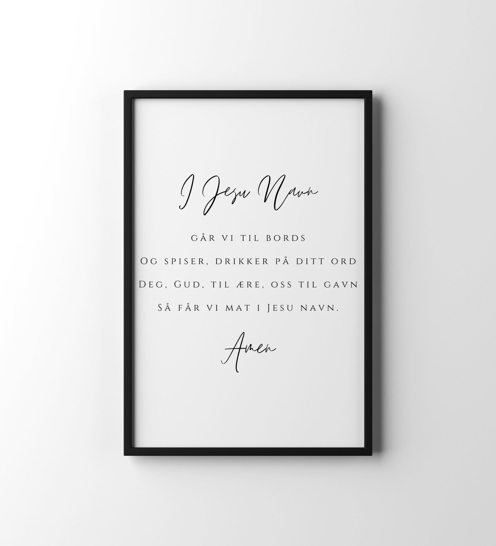 Norwegian Blessing Table Blessing Print I Jesu Navn - Etsy