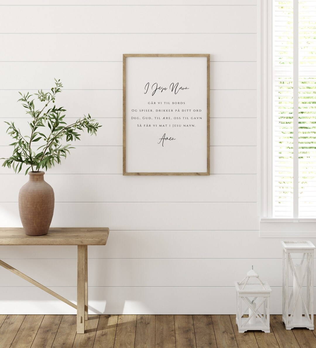Norwegian Blessing Table Blessing Print | I Jesu Navn | Scripture Wall ...