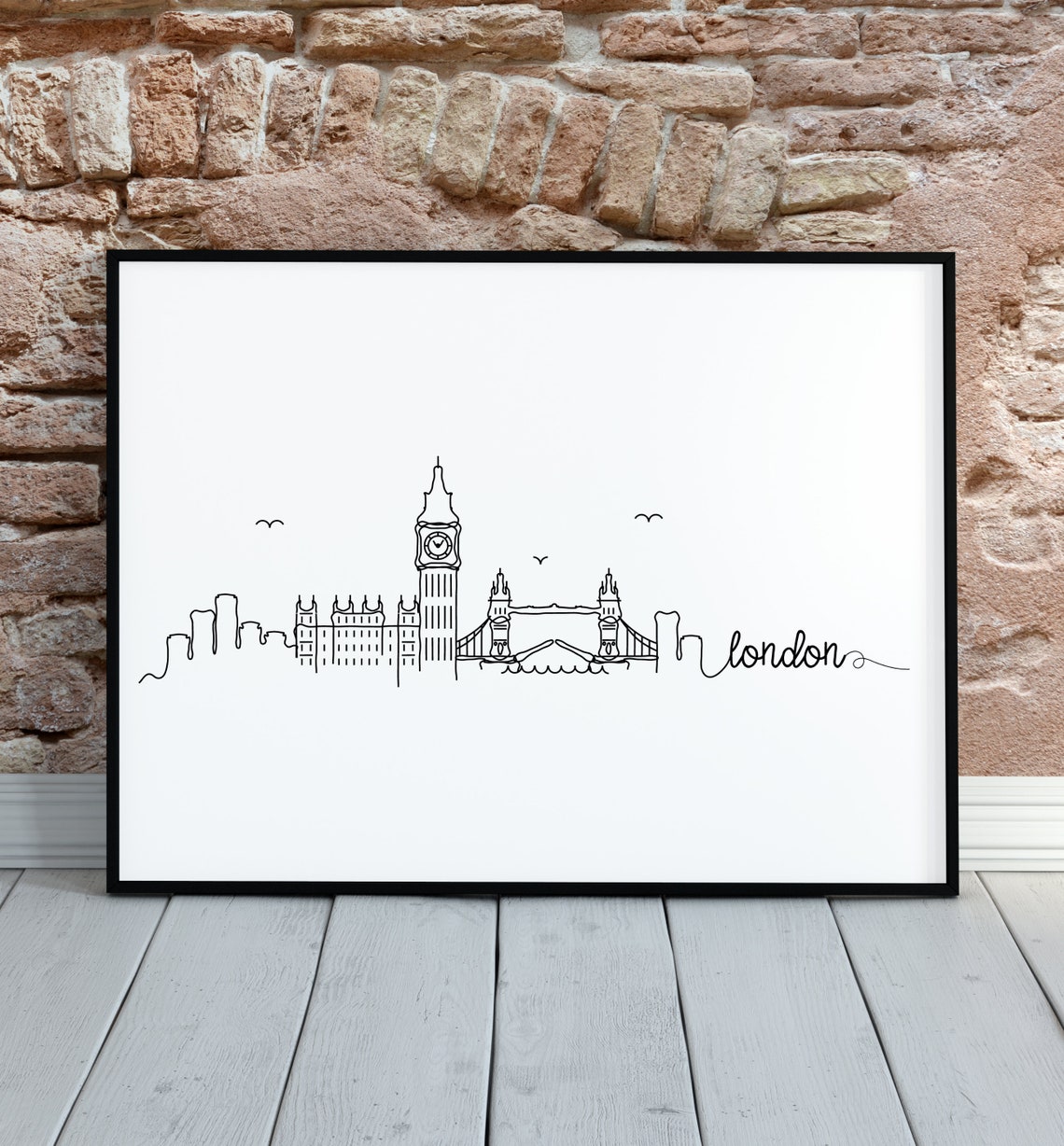 London England Skyline Printable Poster City Skyline Art | Etsy