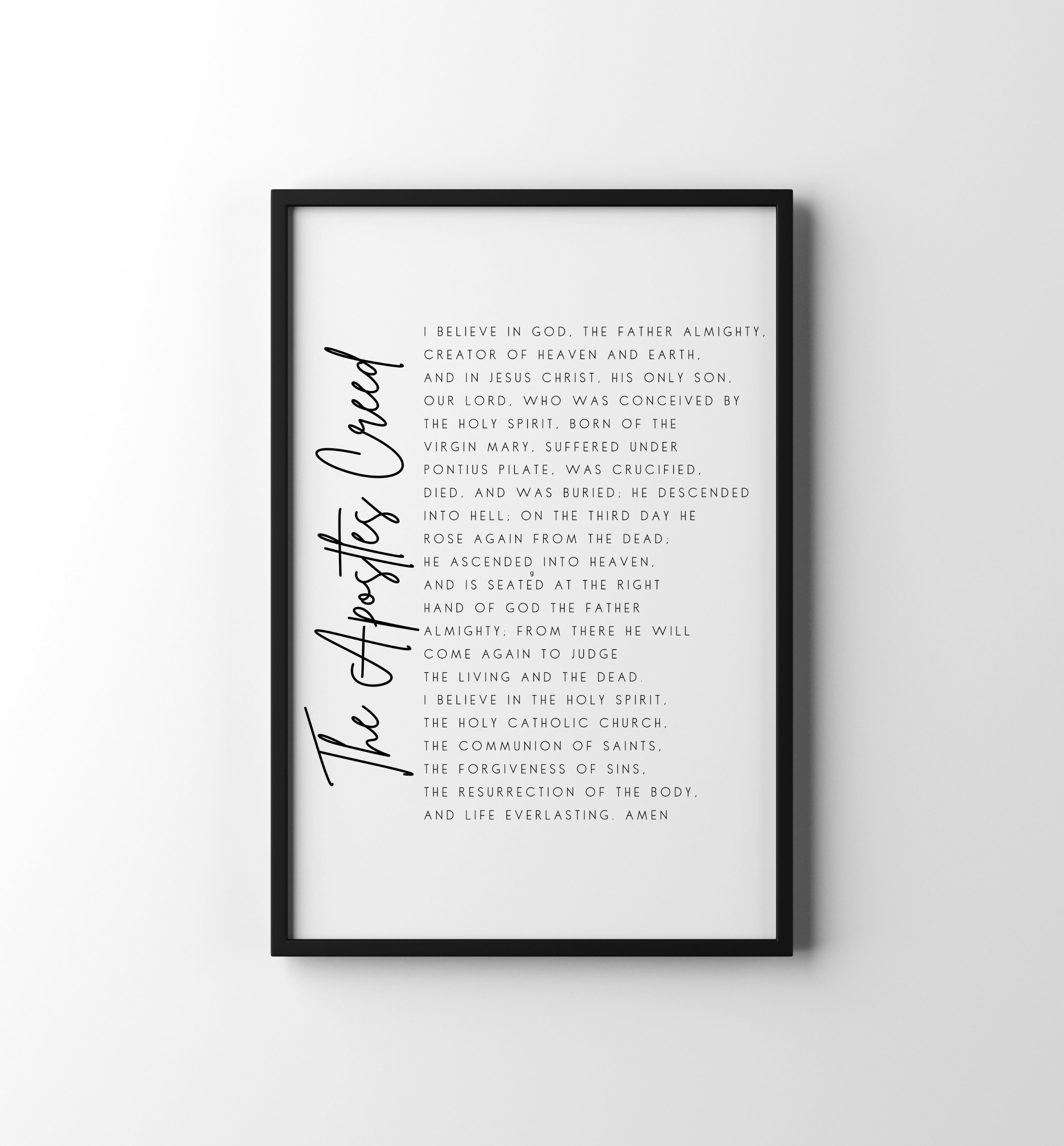 The Apostles Creed Print Printable Wall Art Dining Room - Etsy
