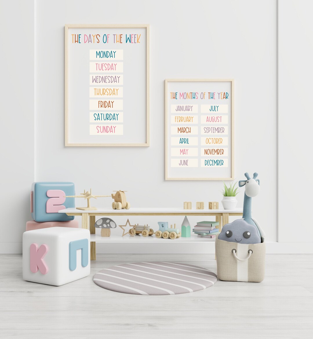 Set of 2 Downloads, Months of the Year, Days of the Week, Education ...