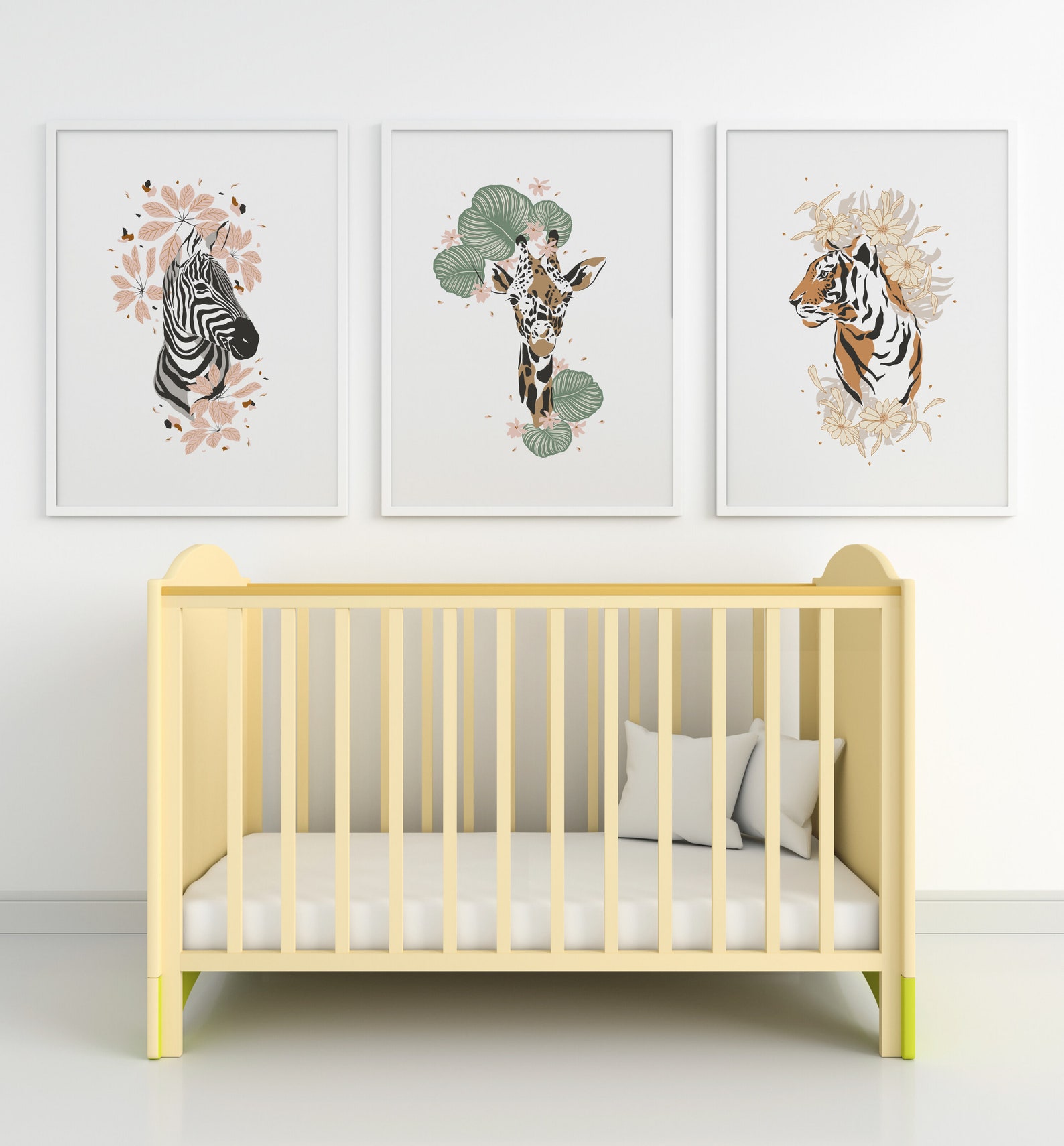 Jungle Animals Art Print Set | Printable Nursery Wall Art | Tropical ...