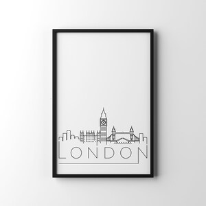London England Skyline Printable Poster | City Skyline Art | London ...