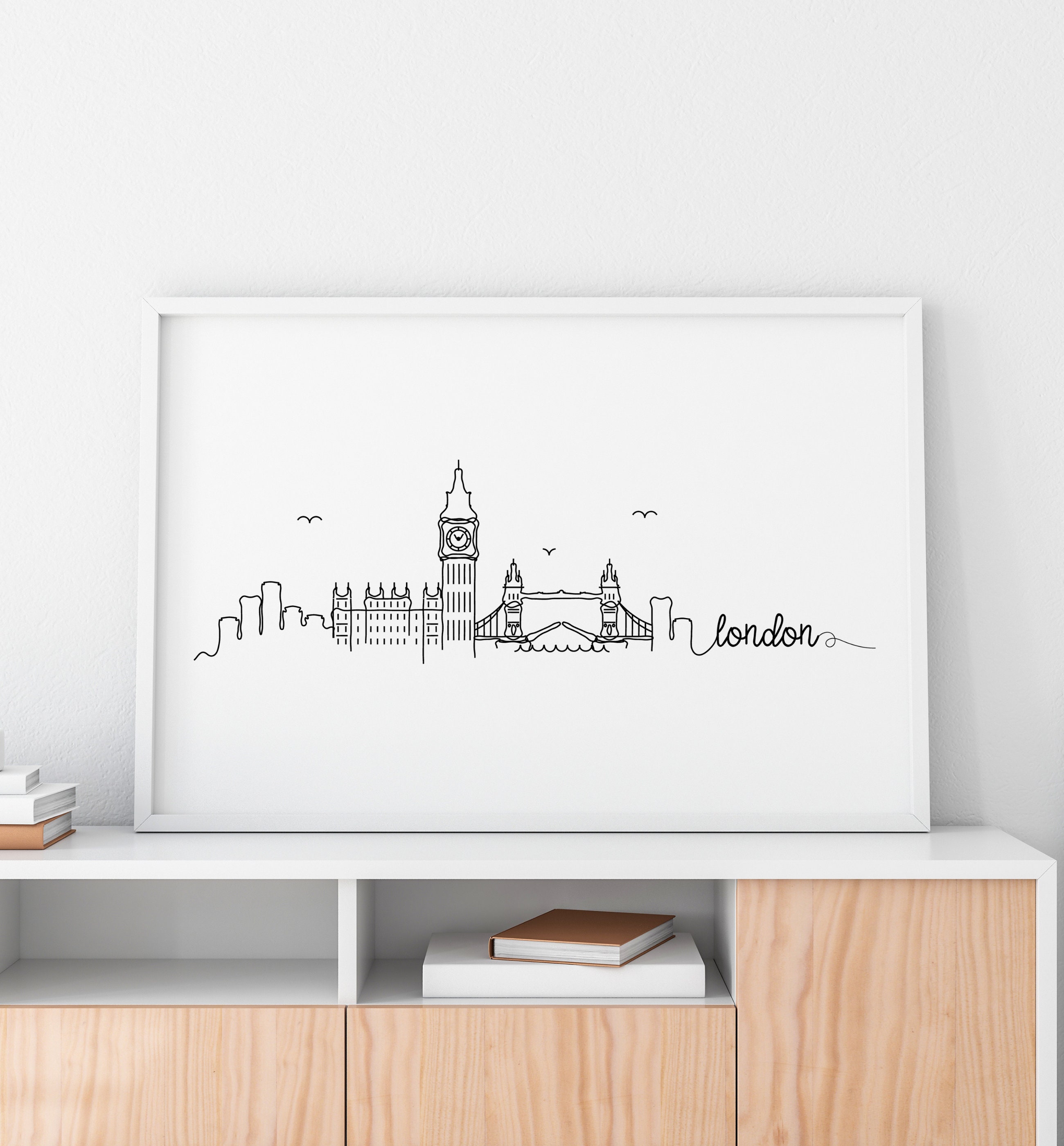 London England Skyline Printable Poster City Skyline Art | Etsy