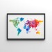 Watercolor World Map Print Large World Map Rainbow World - Etsy