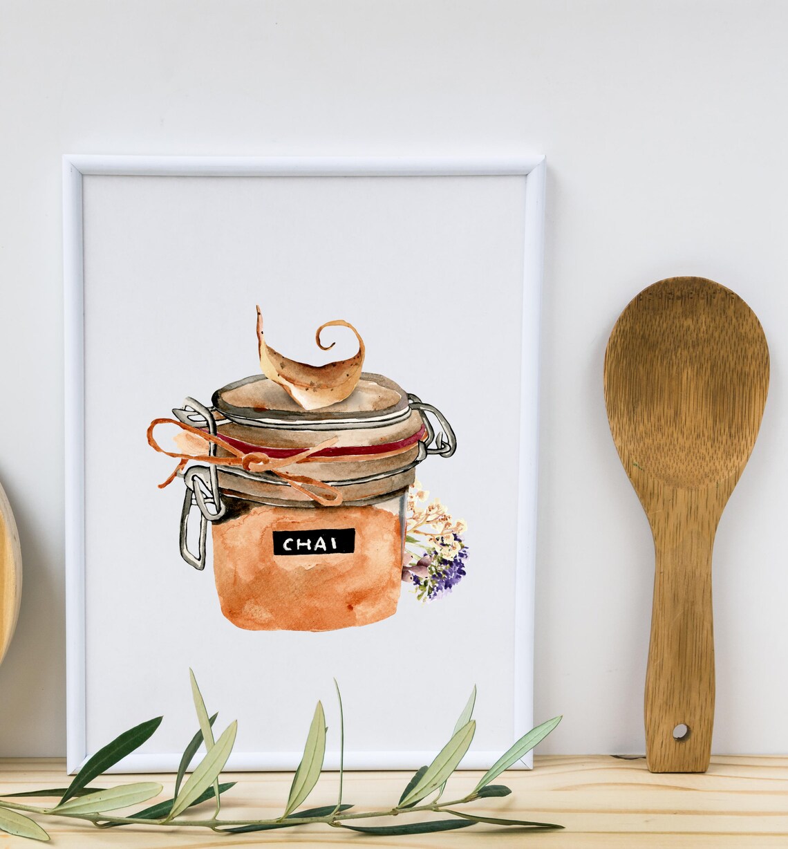 Chai Watercolor Print Kitchen Wall Decor Farmhouse Decor - Etsy