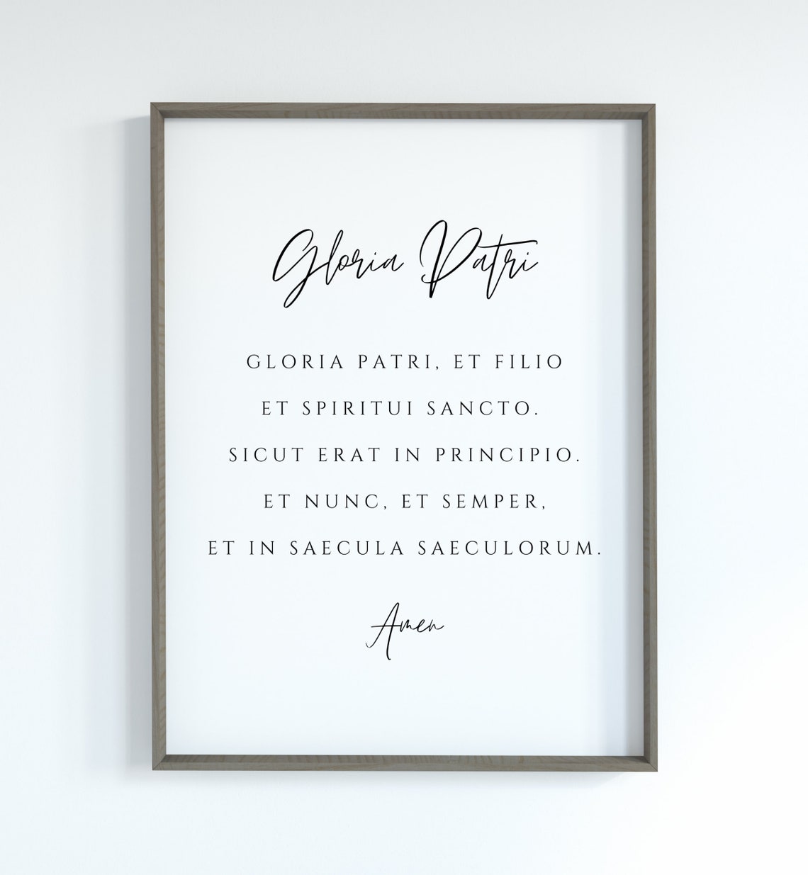 Gloria Patri Latin Prayer Print Glory Be Prayer Catholic | Etsy