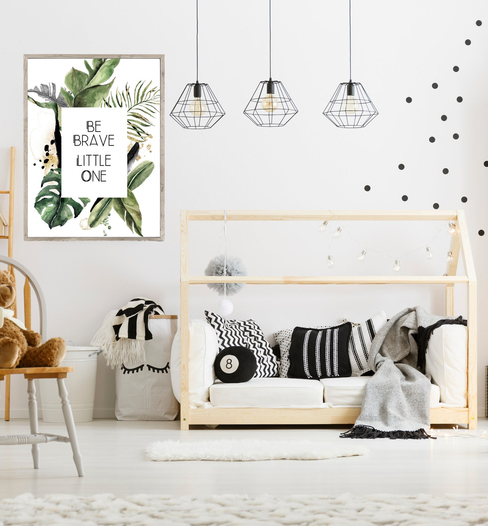 Be Brave Little One Printable Art Tropical Kids Room Decor | Etsy