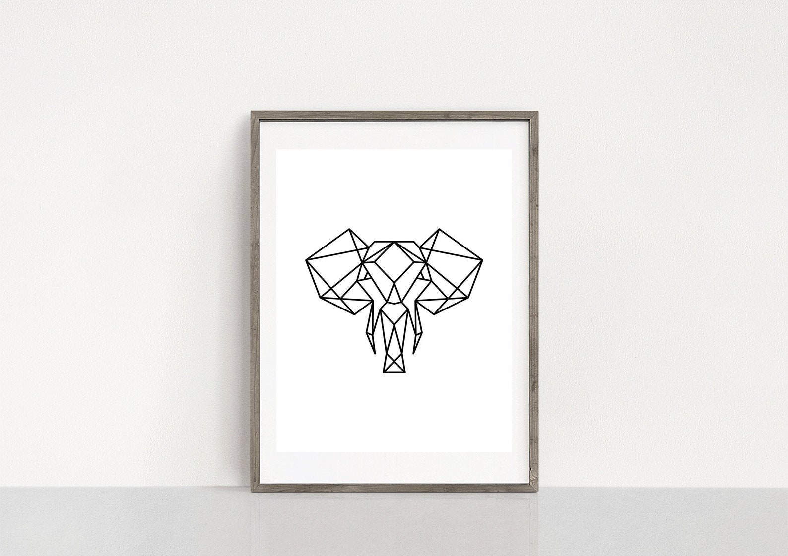 Geometric Elephant Printable Elephant Print Geometric Art - Etsy