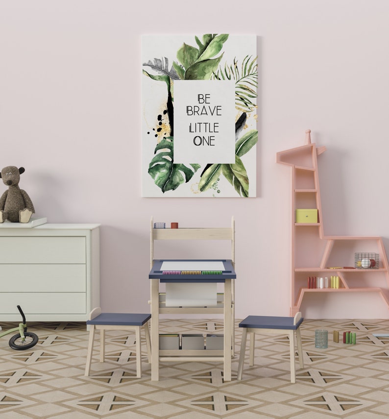 Be Brave Little One Printable Art Tropical Kids Room Decor | Etsy