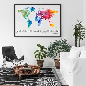 Mark 16:15 Poster | Go Into All the World & Preach the Gospel to All ...