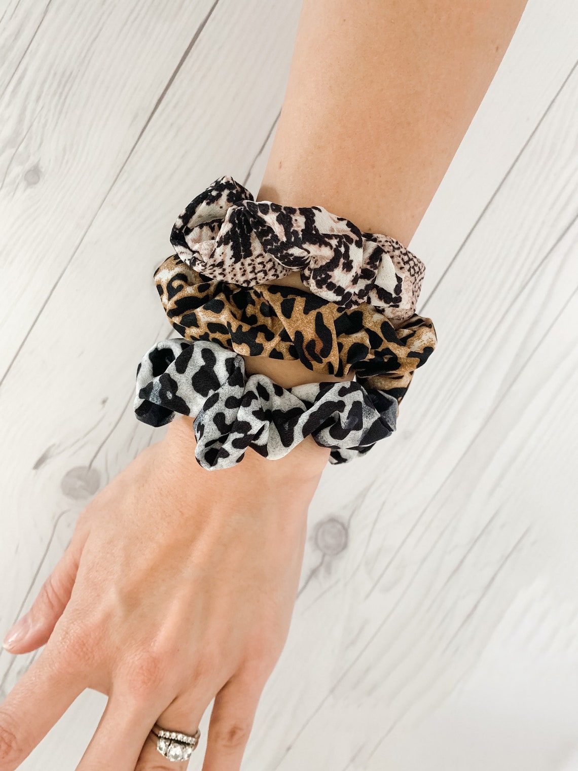 Animal Print Scrunchies Pack of 3 Scrunchie Pack Hair Ties | Etsy