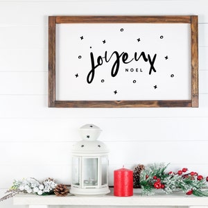 Joyeux Noel Sign Christmas Wall Decor Merry Chirstmas Sign Holiday Sign ...
