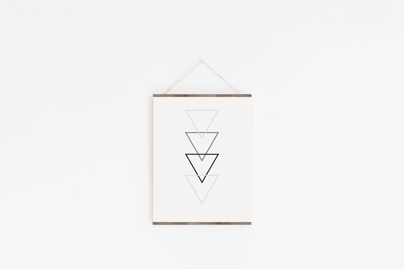 Triangle Art Geometric Print Printable Wall Art Modern - Etsy