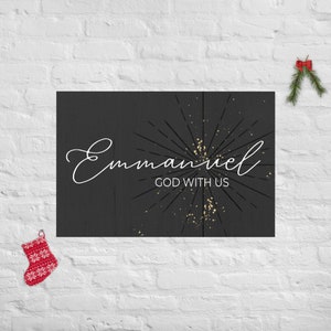 Emmanuel God With Us Poster | Christmas Wall Art | Hymn Sign | O Come ...
