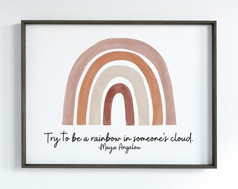 Maya Angelou Rainbow Poster | Etsy
