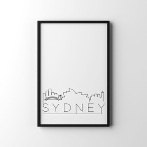 Sydney Australia Skyline Printable Poster | City Skyline Art ...