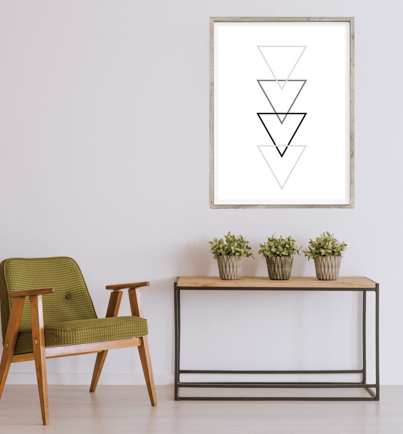 Triangle Art Geometric Print Printable Wall Art Modern | Etsy