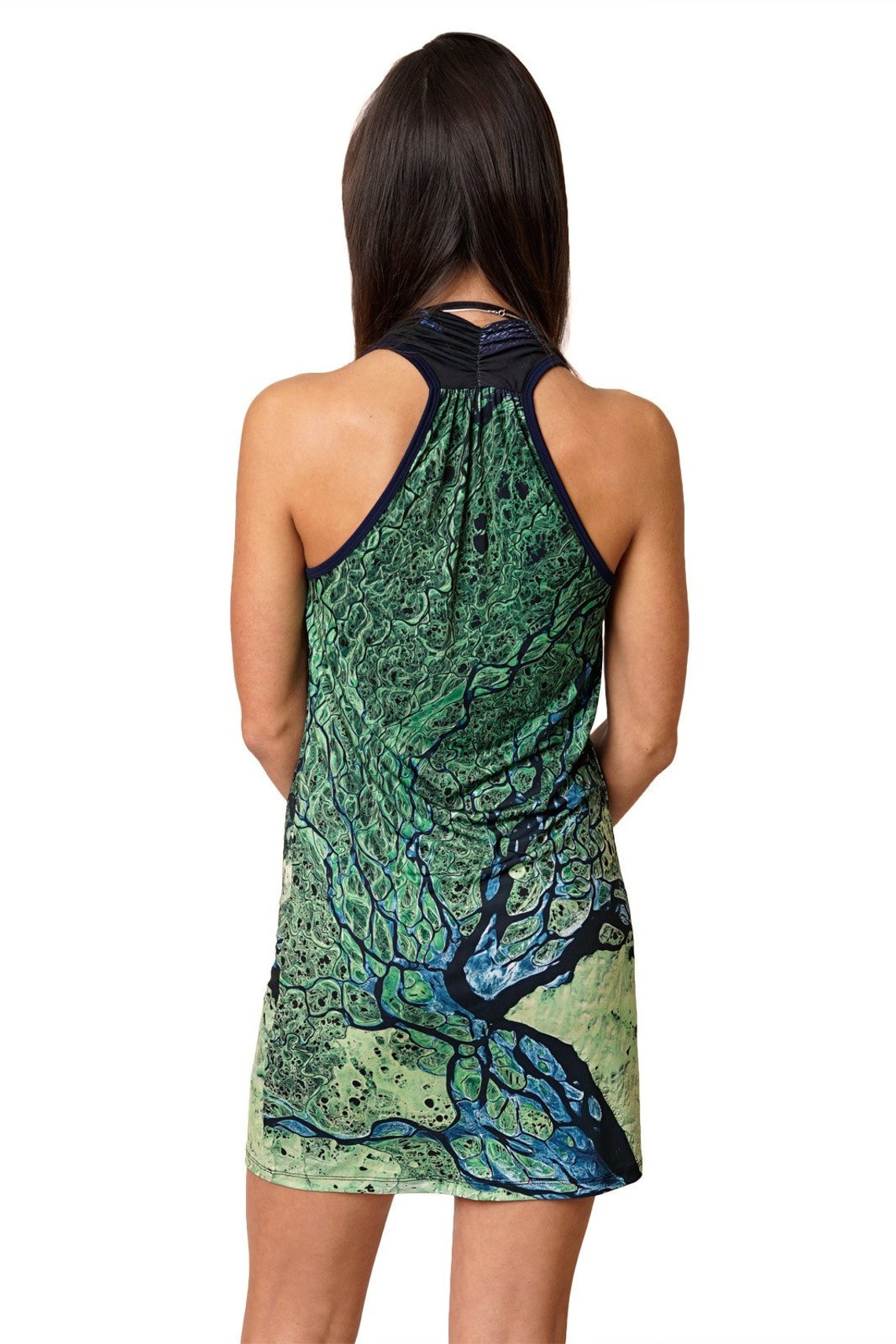 Nature Dress - Nature Inspired Clothing - Sleeveless Cowl Neck Dress ...