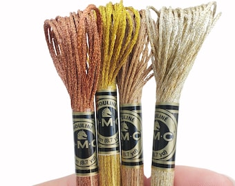 4x DMC Light Effects Metallic Floss Dmc Embroidery Threads | Etsy