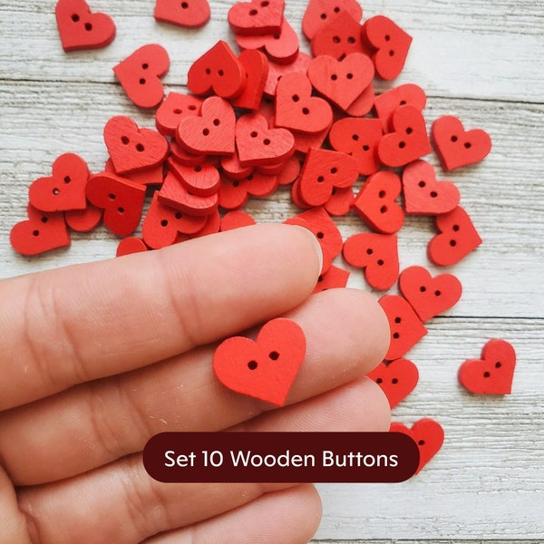 Tiny Heart Buttons - Etsy