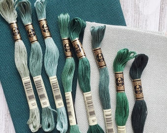 DMC 92 Variegated Embroidery Floss Green Shaded Ombre - Etsy