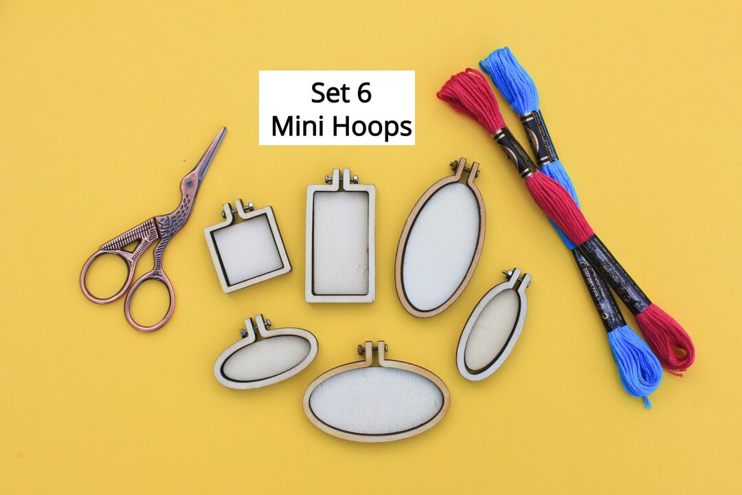 6pcs DIY Mini Wooden Embroidery Hoops, Hoop for Cross Stitch, Small ...
