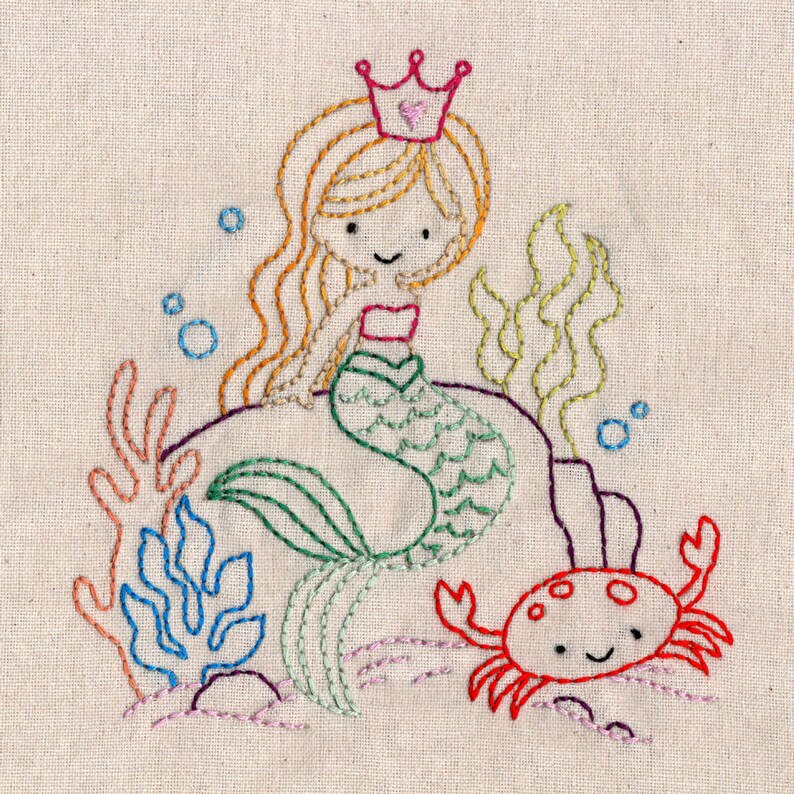 Aunt Martha's Mermaid Wishes Embroidery Transfer – Iron-on Pattern - Etsy