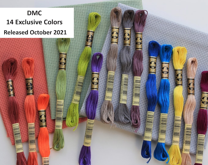 DMC NEW COLORS Embroidery Floss #3880 to #3895, Embroidery Threads, Dmc ...