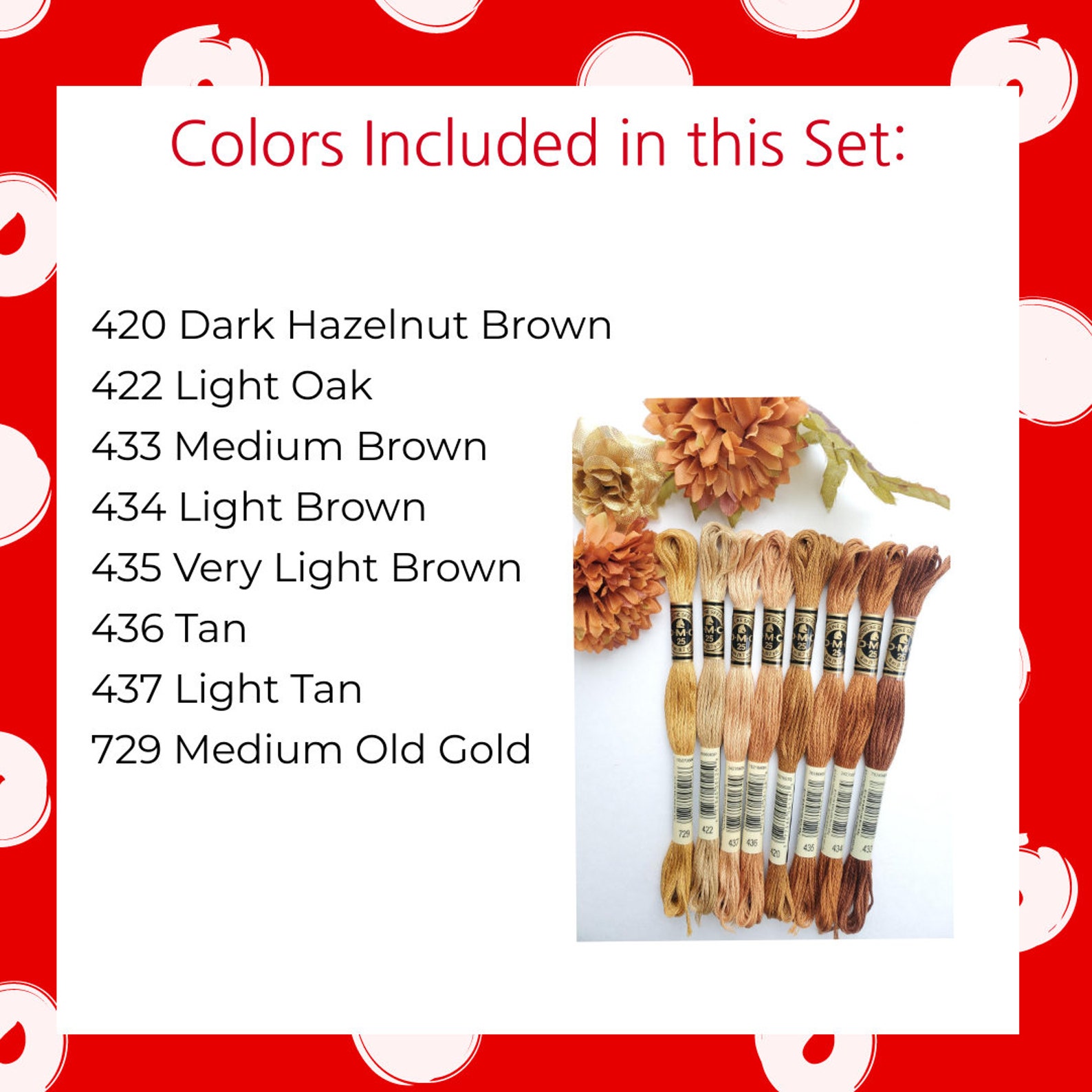 8x Brown DMC Flosses Dmc Threads DMC Kit Dmc Set of Colors - Etsy