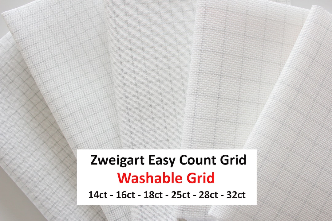 ZWEIGART Easy Count Grid Fabric, Washable Gridded Fabric, Gridded AIDA ...