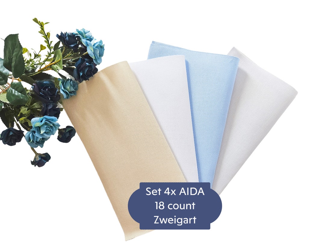 Set 4x AIDA 18 Count by Zweigart - Each Cut Measures 10"x10" (colors ...