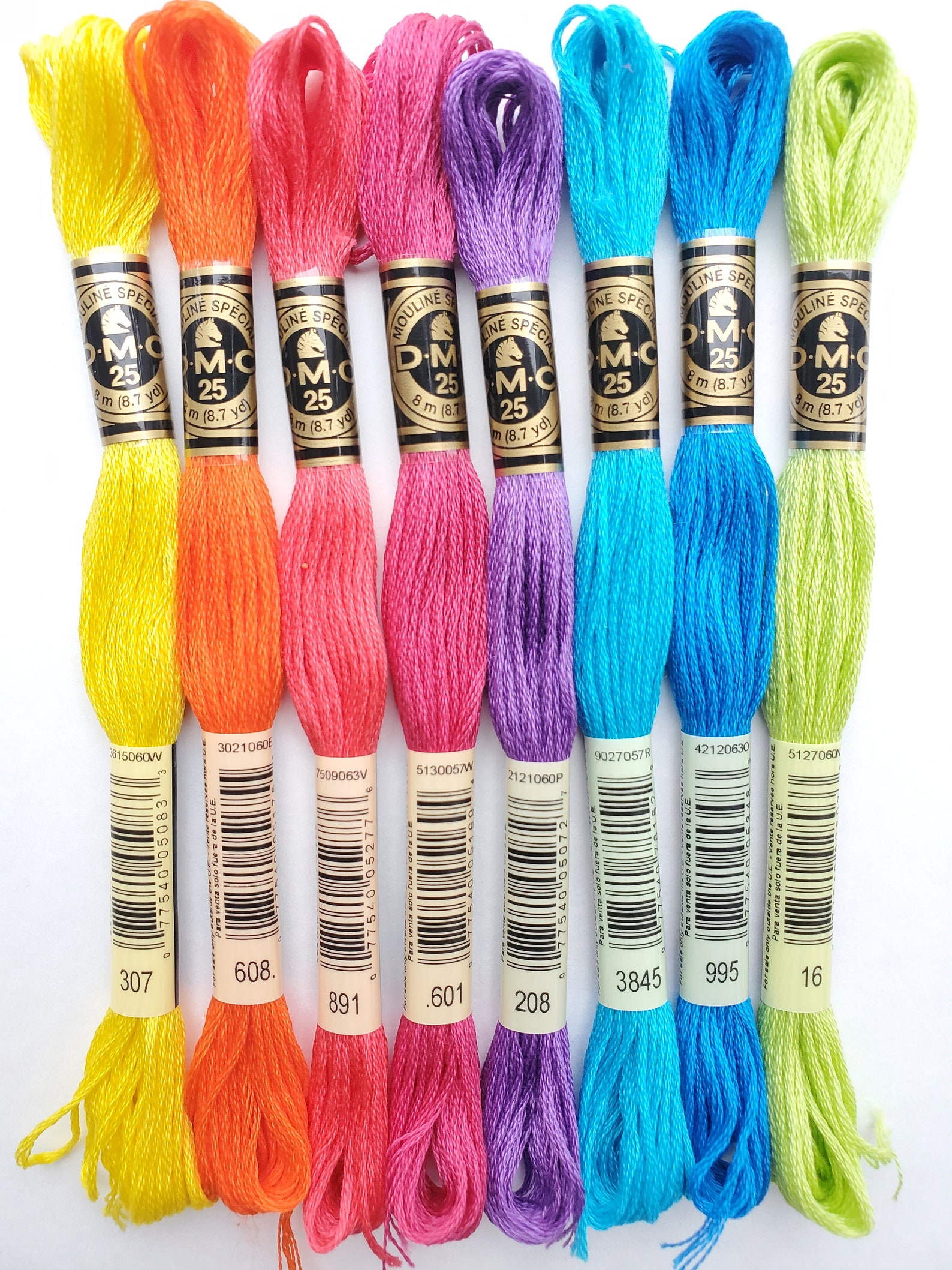 8x BRIGHT Colors DMC Flossesdmc Threads DMC Kitdmc Set of - Etsy