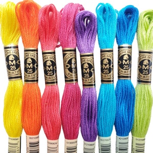 8x BRIGHT Colors DMC Flosses,dmc Threads, DMC Kit,dmc Set of Colors ...