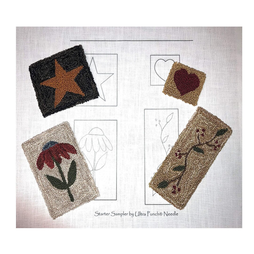 Ultra Punch Starter Sampler Pattern Set Four Designs Printed on Weavers ...