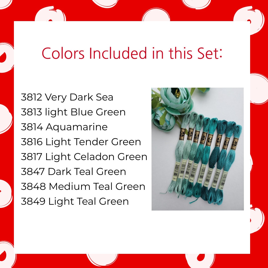 8x Teal DMC Flosses Dmc Threads DMC Kit Dmc Set of Colors - Etsy Canada