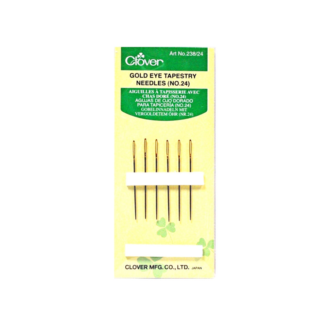 CLOVER Size 24 Tapestry Gold Eye Needles (6 Needles), Clover Needles ...