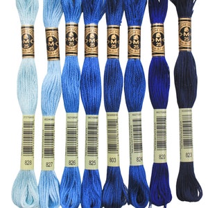 8x Blue DMC Flosses, Dmc Threads, DMC Kit, Dmc Set of Colors, Dmc ...