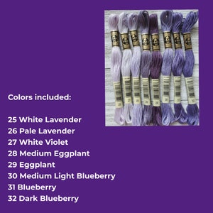 8x Purple DMC Flosses, Dmc Threads, DMC Kit, Dmc Set of Colors, Dmc ...