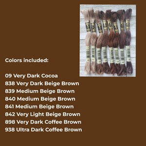 8x Brown DMC Flosses, Dmc Threads, DMC Kit, Dmc Set of Colors, Dmc ...