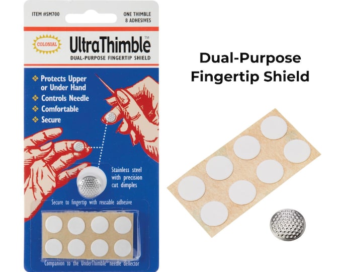 Colonial Ultra Thimbles - 1 Thimble + 8 Reusable Adhesives, Sewing ...
