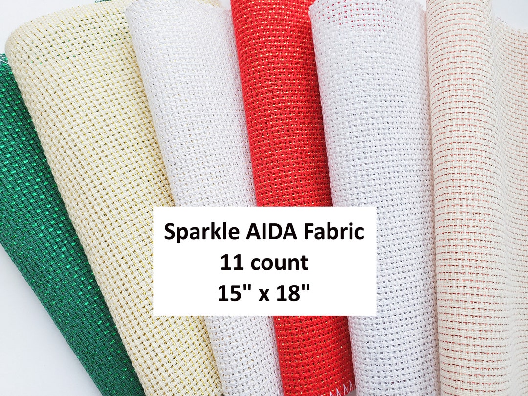 AIDA Sparkle 11count 15" X 18" (38cm X 46cm), Gold Cross Stitch AIDA ...