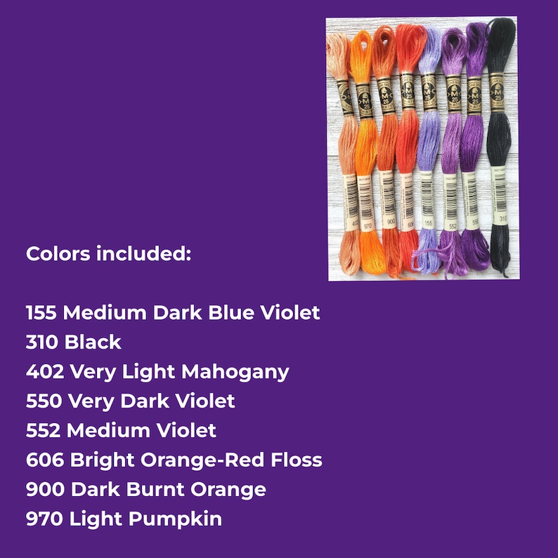 8x Halloween Theme DMC Flosses, Dmc Threads, DMC Kit, Dmc Set of Colors ...